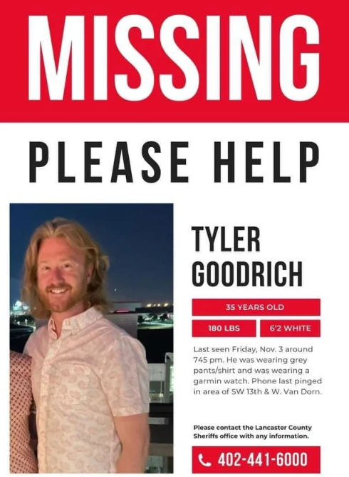 Lincoln Nebraska Man, Tyler Goodrich: Missing Update, Last Seen Details ...