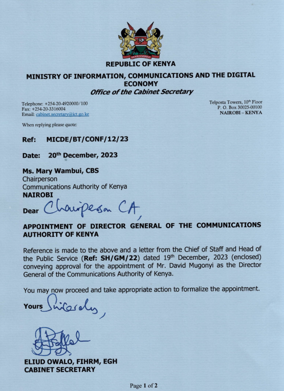 David Mugonyi Biography And Age: New CA Director General Wikipedia And Wife